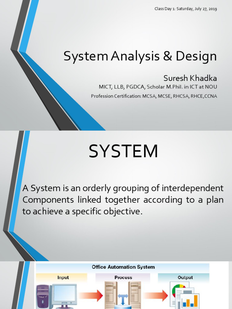System Analysis & Design - by Suresh Khadka | PDF | System | Information