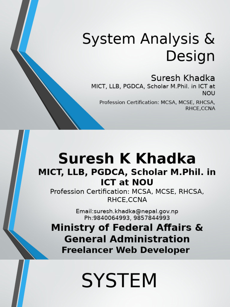 System Analysis & Design | PDF | Software Development Process | System System Analysis & Design | PDF | Software Development Process | System