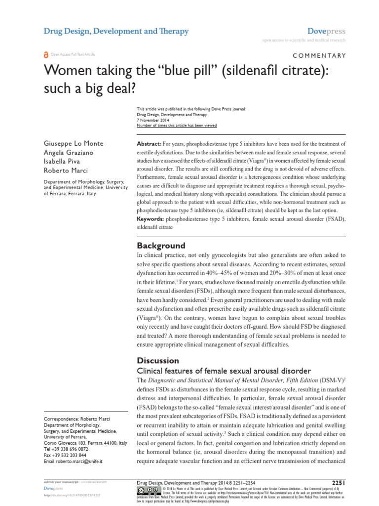 4. women taking the blue pill | PDF | Sexual Arousal | Clinical Medicine