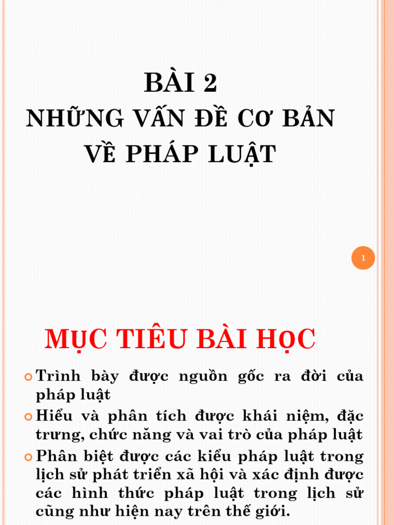 Bai 2. Nhung Van de Co Ban Cua Phap Luat | PDF