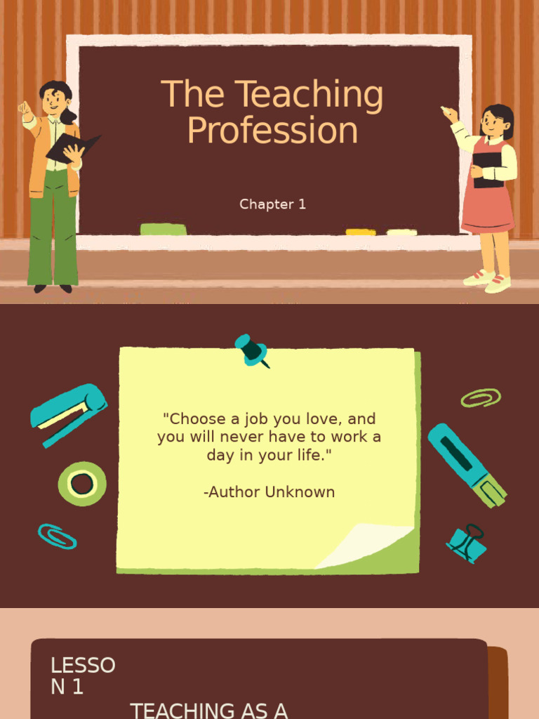 Chapter1 - The Teaching Profession L01 | PDF | Profession | Teachers