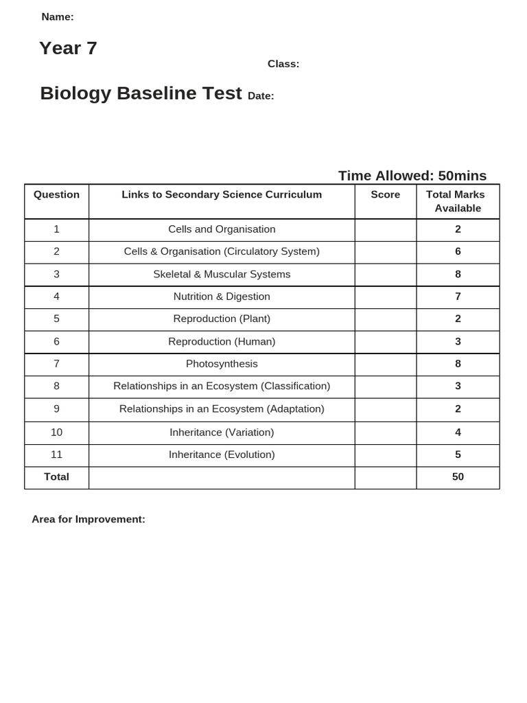 Y7 BIOLOGY WORKBOOK | PDF | Heart | Vein