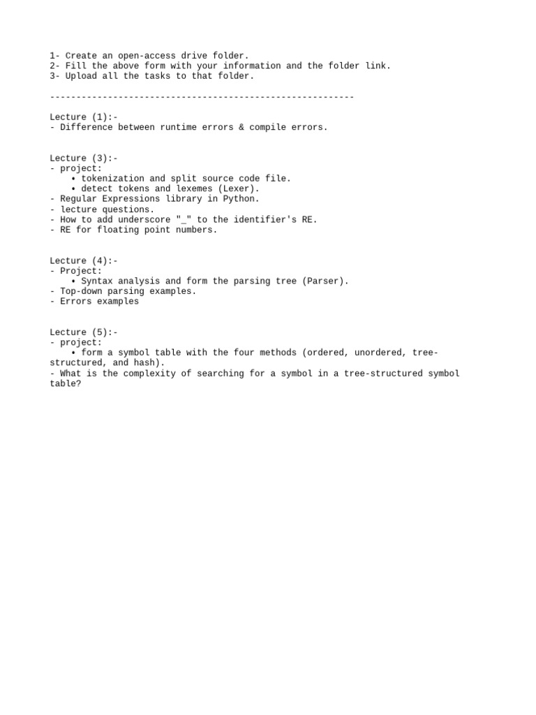 Compiler Design Projects and Concepts | PDF