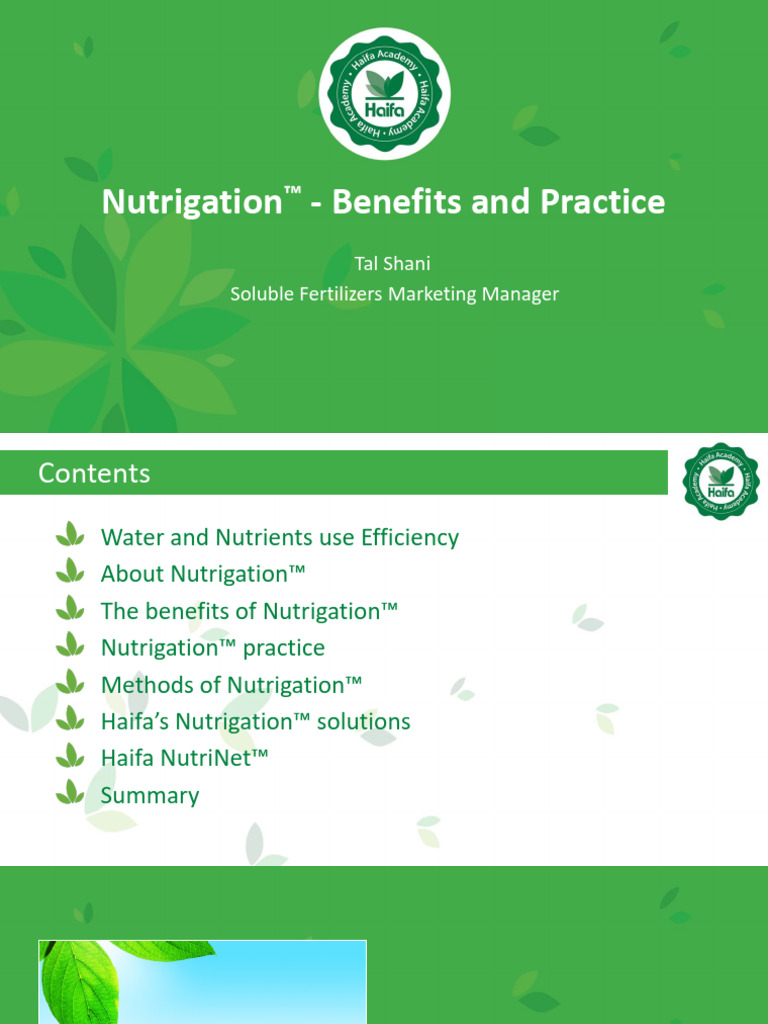 Haifa Nutrigation Webinar | PDF | Fertilizer | Soil