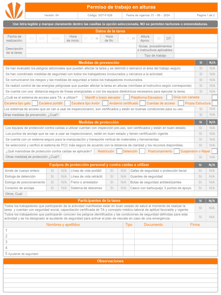 Permiso TSA - Formulario PDF Editable | PDF