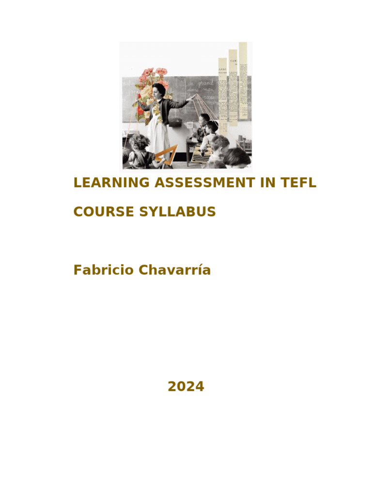TEFL Learning Assessment Course Syllabus | PDF | Educational Assessment ...
