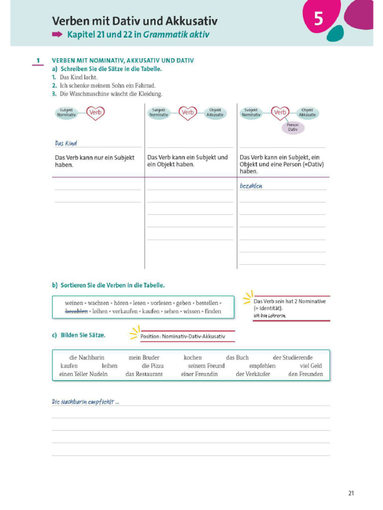 05.verben Mit AKK Un DAT | PDF