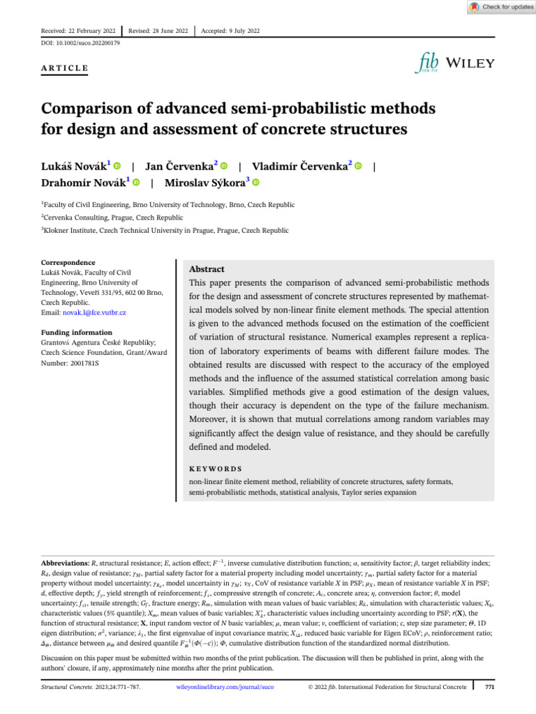 Comparison of Advanced Semi Probabilistic Methods For Design and Assessment of Concrete ...