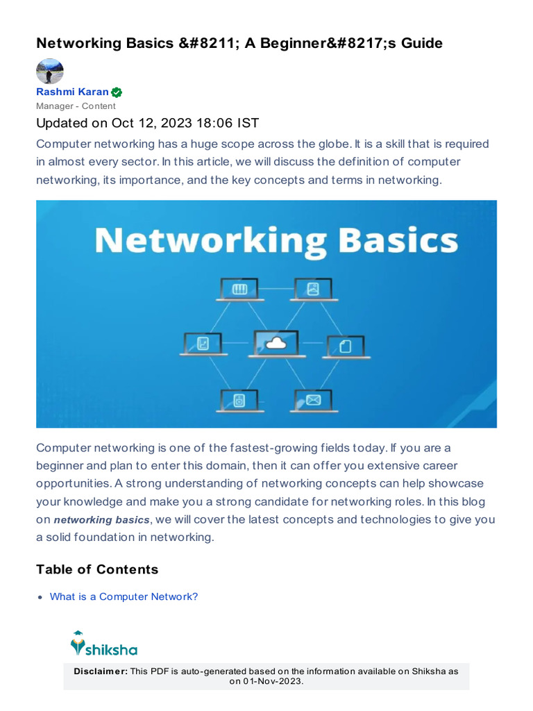 Networking Basics A Beginners Guide | PDF | Computer Network | Network Topology