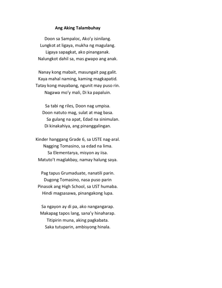 Ang Aking Talambuhay | PDF