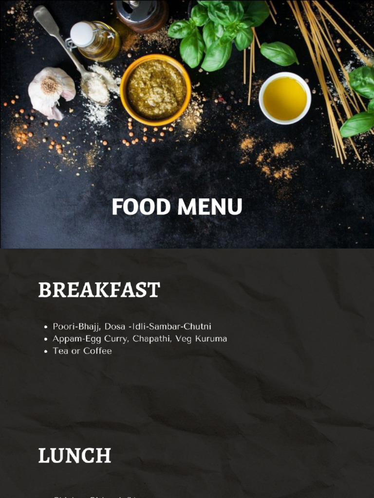 2010386774-Food Menu - B - Campus Hunter | PDF