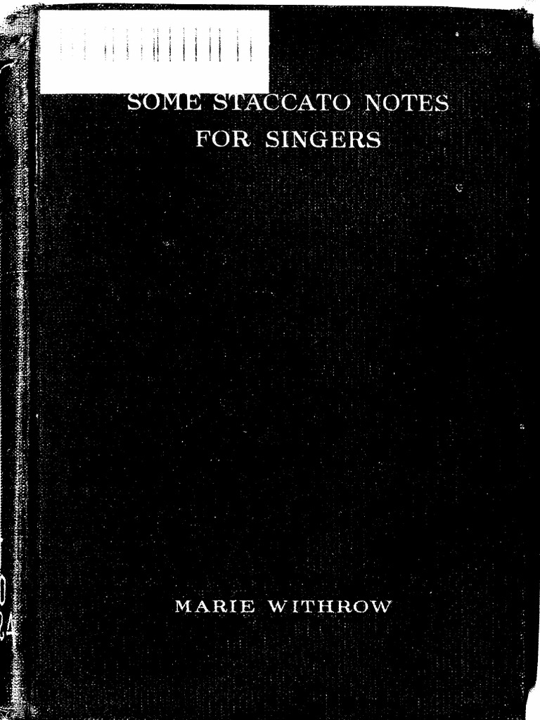 Some Staccato Notes For Singers | PDF