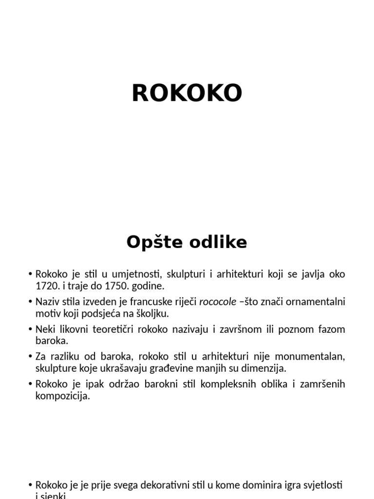 Rokoko Prezentacija | PDF
