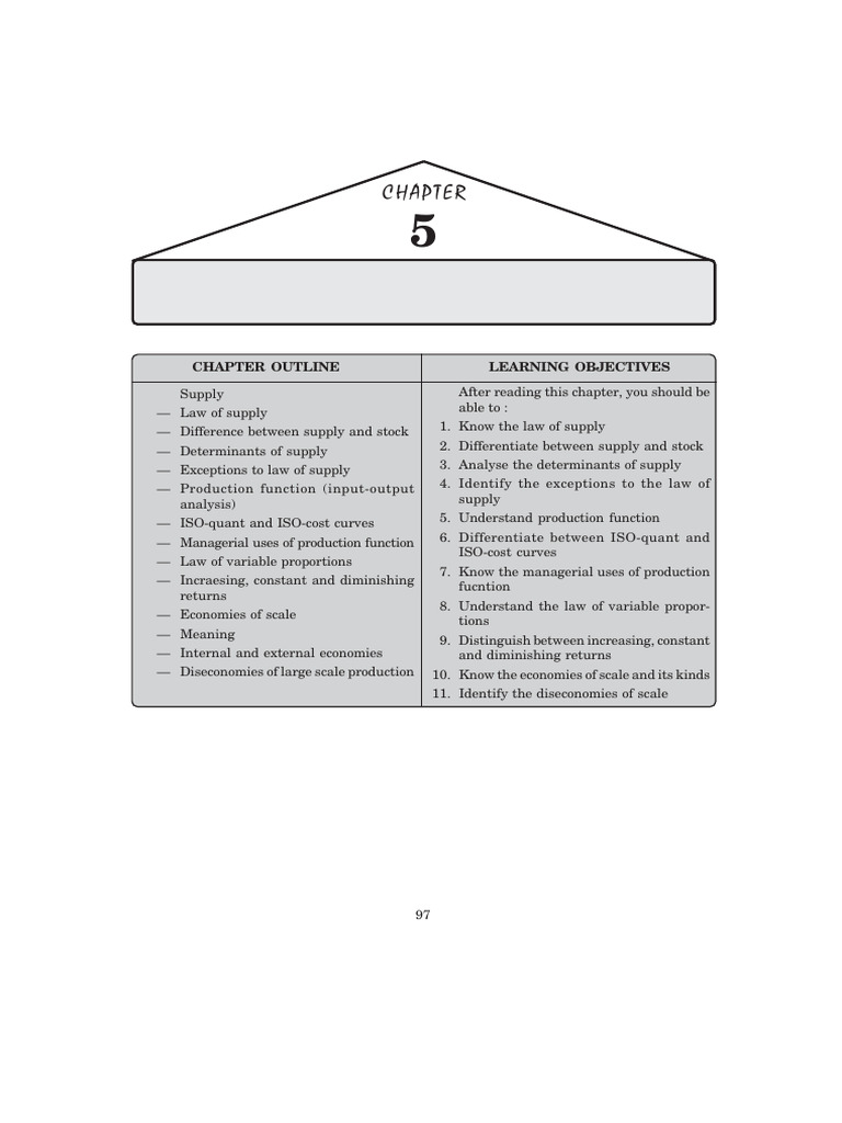 Business Economics Volume 1 - (Chapter 5 Law of Supply) | PDF | Supply ...