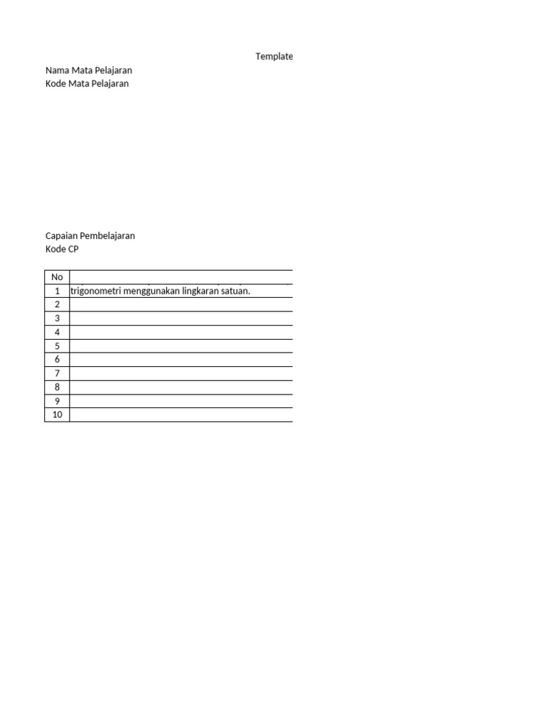 Template TP Mata Pelajaran Matematika Umum Kelas XI TKR | PDF