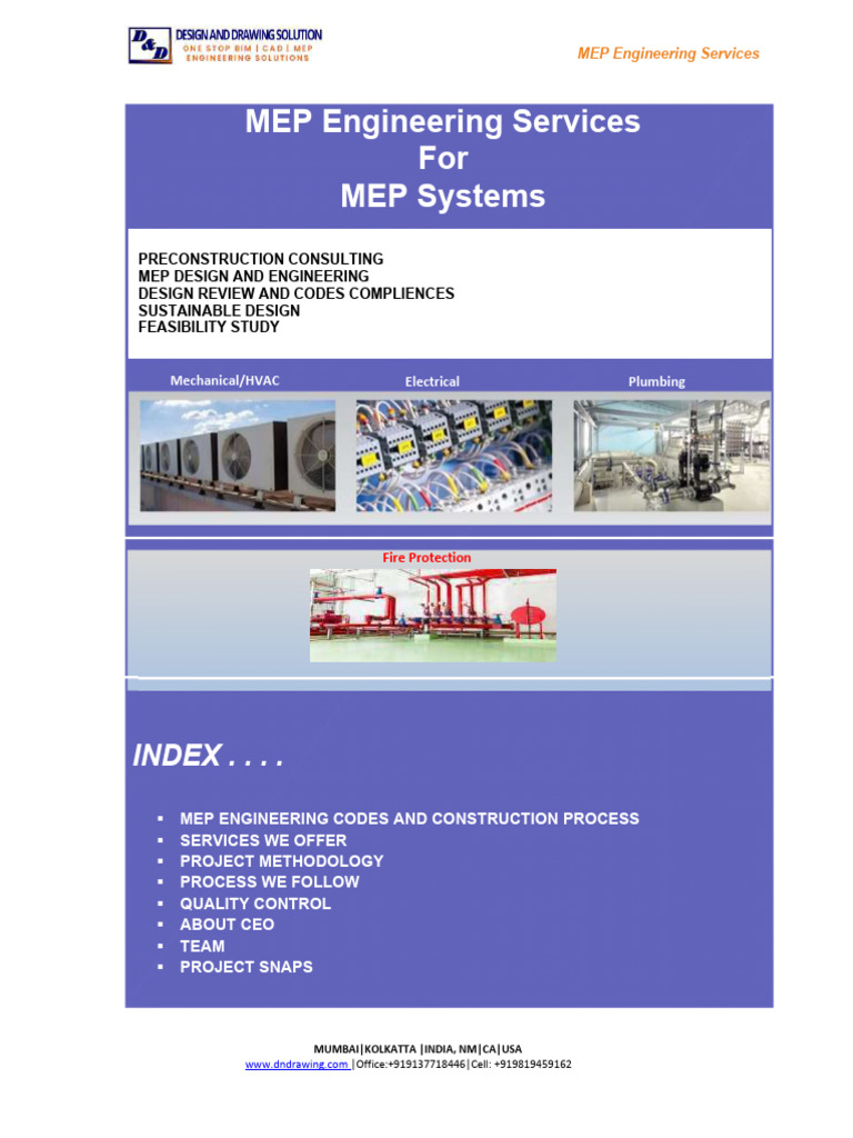 MEP Engineering Services Overview | PDF | Plumbing | Water