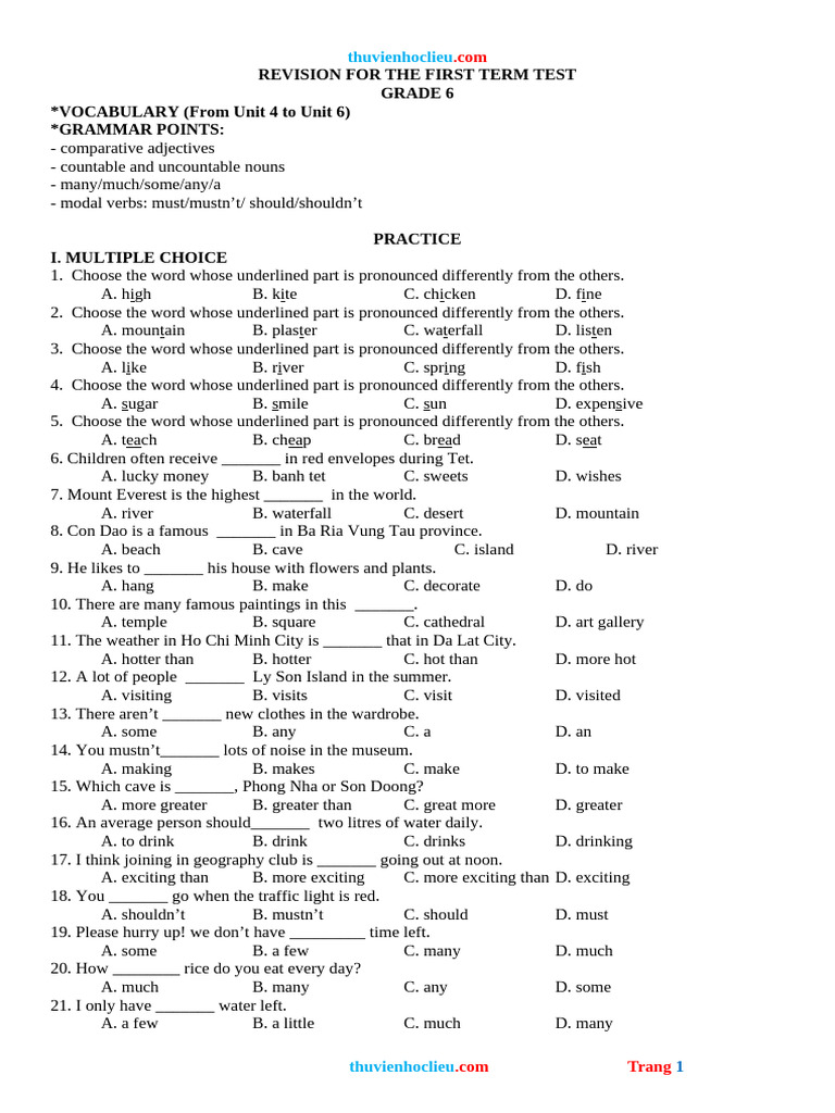 De Cuong On Tap HK1 Anh 6 Global Nam 24 25 | PDF