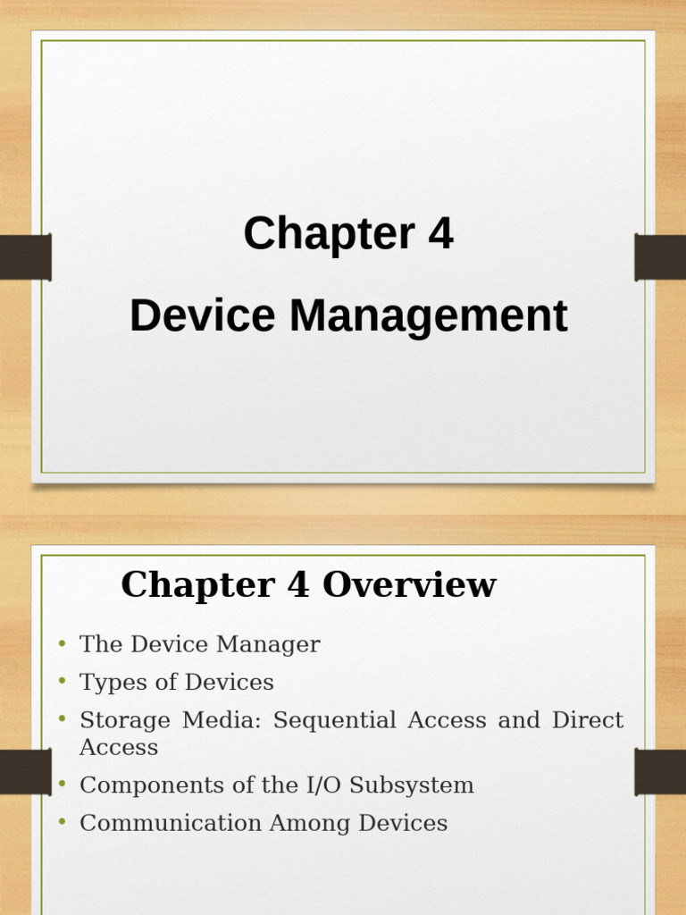Chapter 4 Device Management (Updated) | PDF | Input/Output | Computer Data Storage