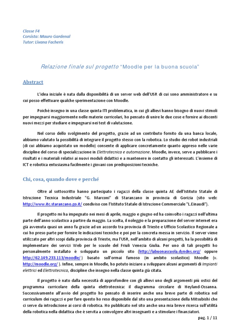 Relazione Finale | PDF