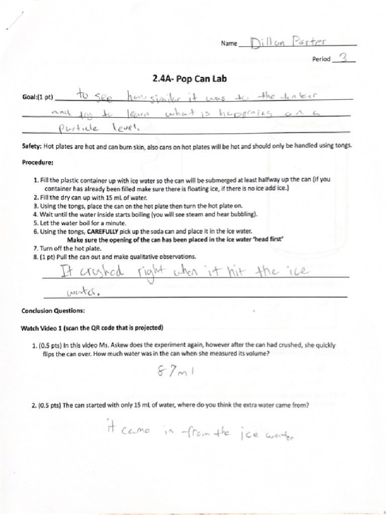 2 - 4A Pop Can Lab | PDF