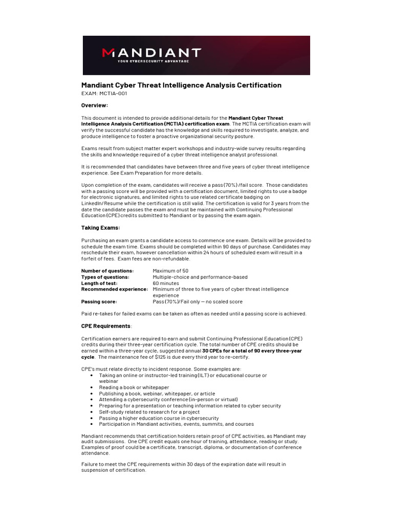 MCTIA - Mandiant Cyber Threat Intelligence Analysis_2022.02 | PDF | Security | Computer Security