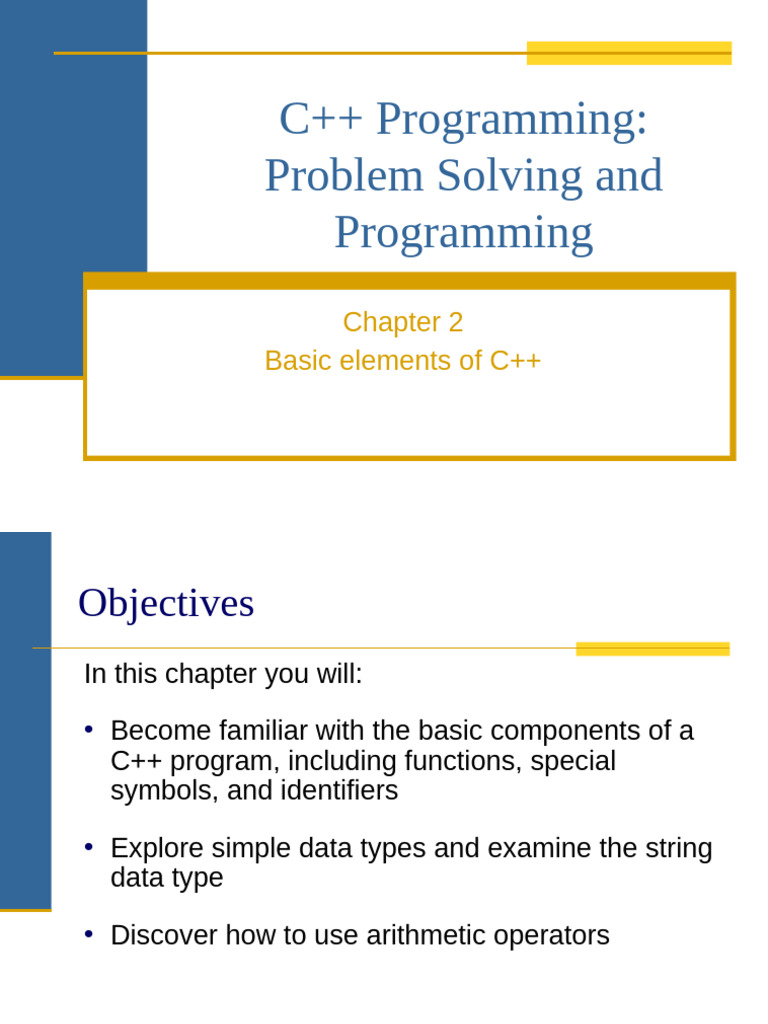 Chap02 - Basic Elements of C++ | PDF | C++ | Computer Program