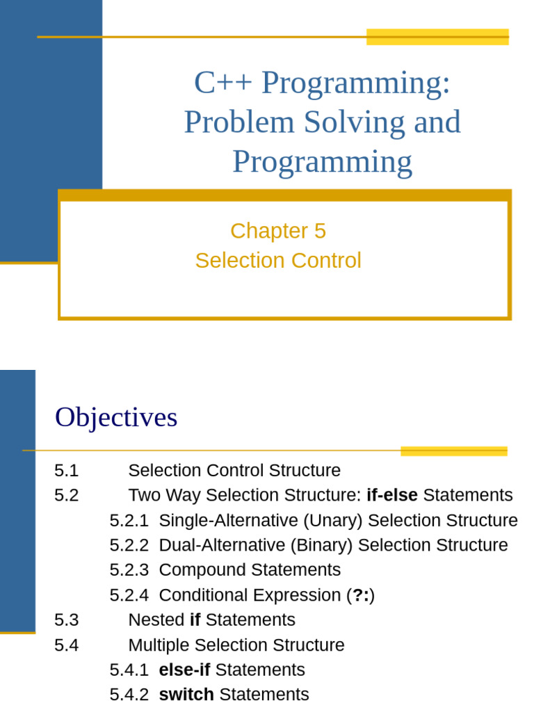 Chap05 - Selection Control | PDF | Control Flow | Software Development