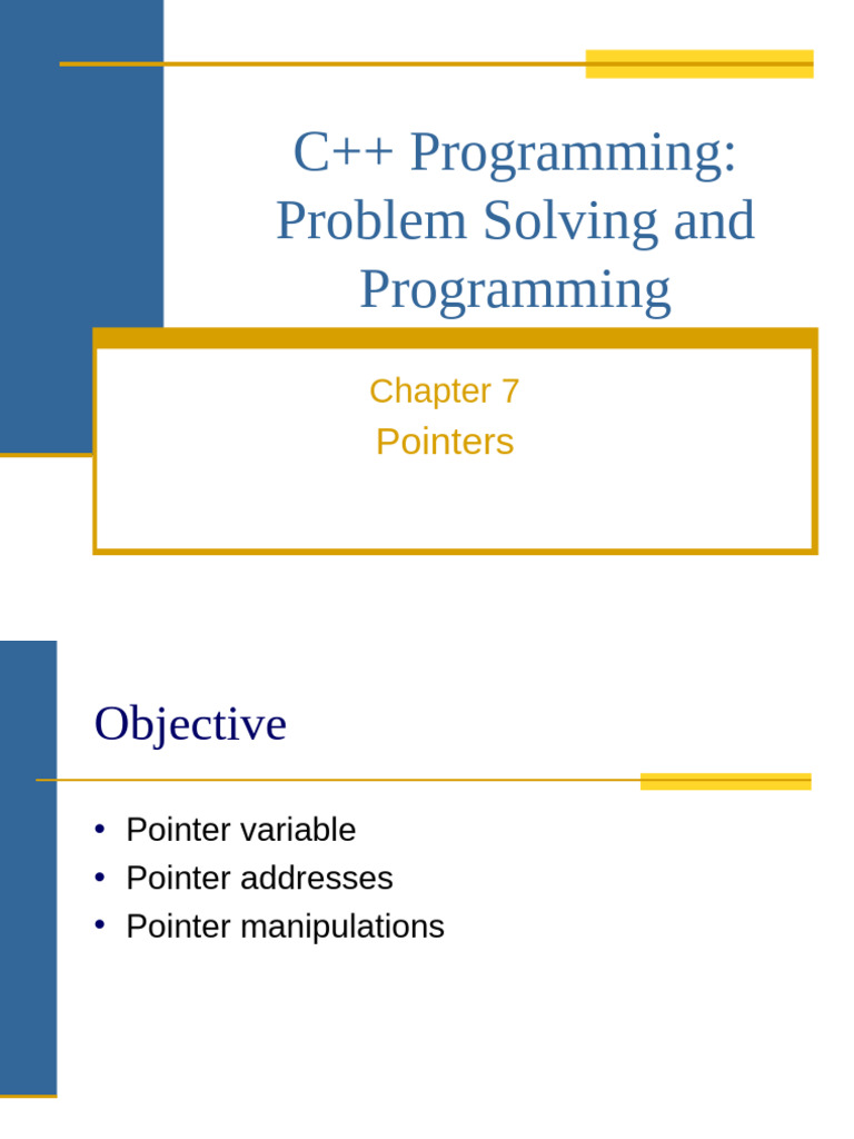Chap07 - Pointers | PDF | Pointer (Computer Programming) | Computing Chap07 - Pointers | PDF | Pointer (Computer Programming) | Computing