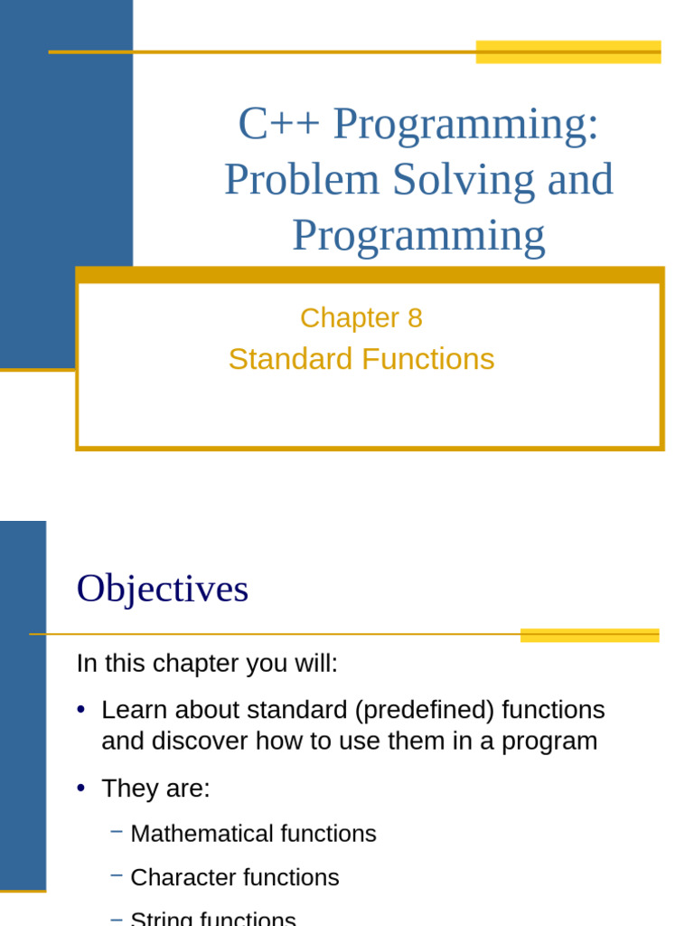 Chap08 Standard Functions Pdf Function Mathematics Computer Programming