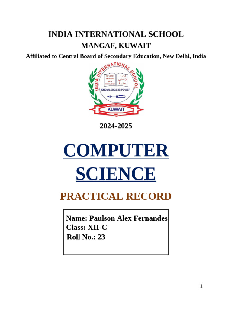 Computer Science Practicals 1 Pdf Function Mathematics Parameter Computer Programming