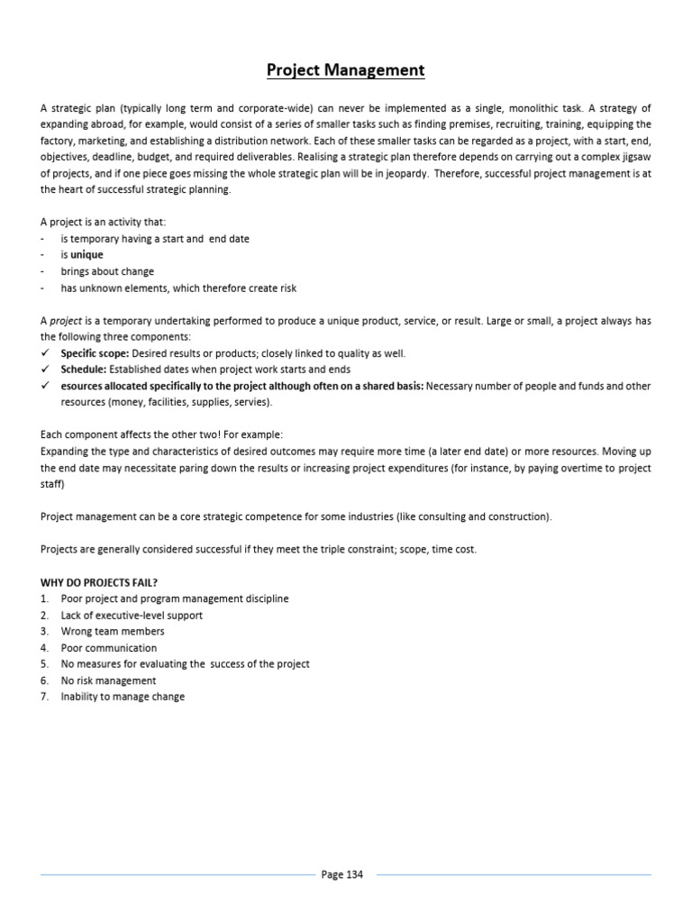 Project Management Key Summary Point | PDF | Project Management ...