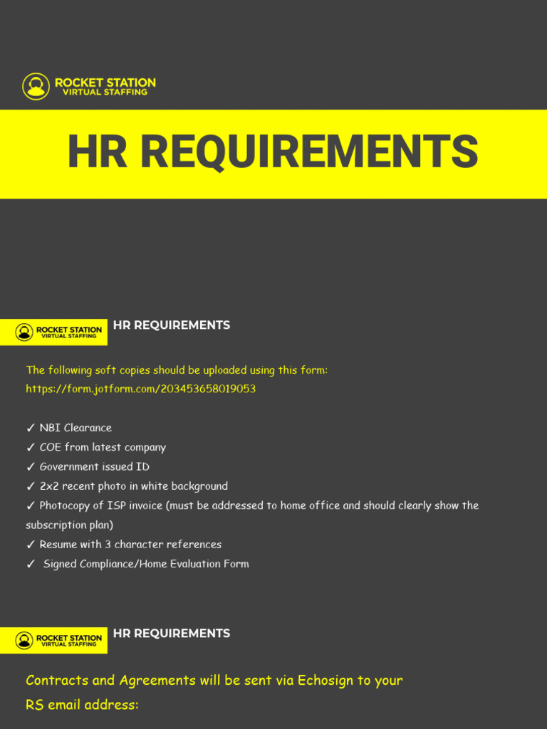 HR Requirements | PDF