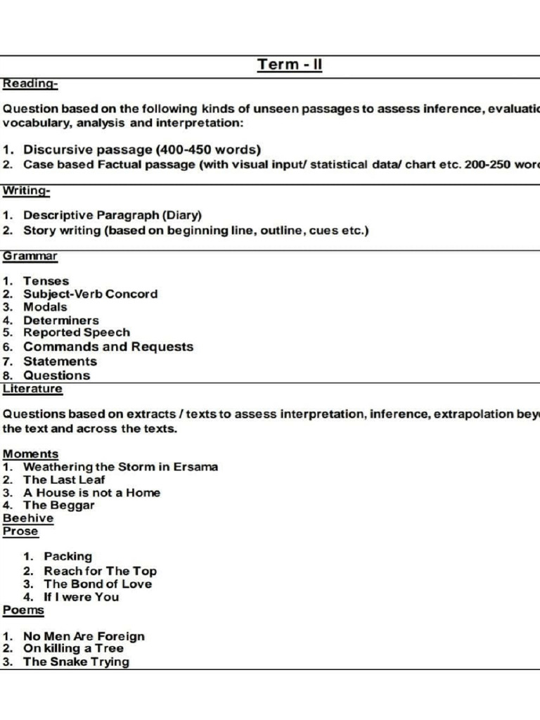 CLASS_ 9 FINAL TERM SYLLABUS | PDF
