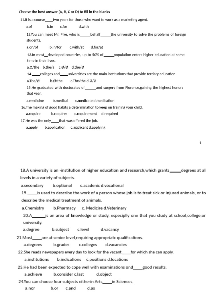 TRẮC NGHIỆM NGỮ PHÁP HSG 5 | PDF | Educational Stages