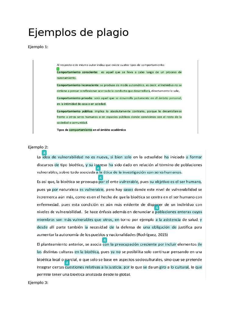 Ejemplos de Plagio Comunes | PDF