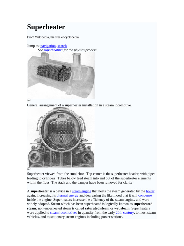 Superheater in Steam Engines Explained | PDF | Power (Physics) | Steam ...