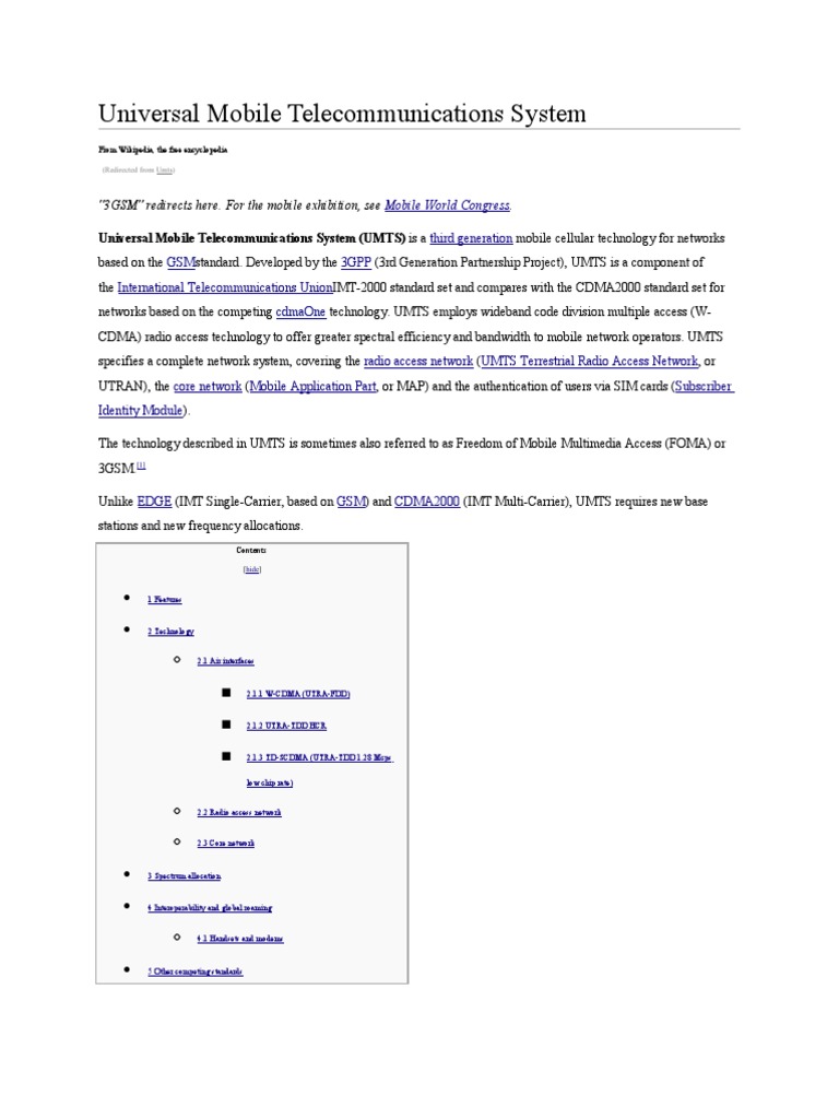 Universal Mobile Telecommunications System | PDF | 3 G | Subscriber ...