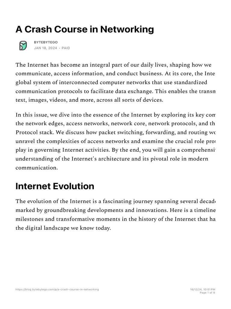 A Crash Course in Networking - ByteByteGo Newsletter | PDF | Computer ... A Crash Course in Networking - ByteByteGo Newsletter | PDF | Computer ...