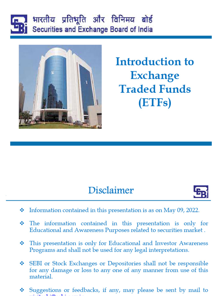 PPT -12 Introduction to ETFs(2) | PDF | Exchange Traded Fund | Investment Fund