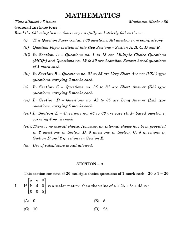 12_MATHEMATICS_SP-4 | PDF | Mathematical Objects | Mathematics