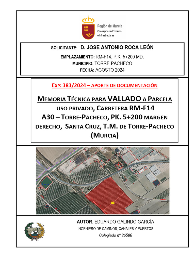 Memoria Técnica para Vallado de Parcela | PDF | La carretera