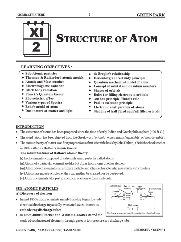 Chemistry - Atomic Structure | PDF