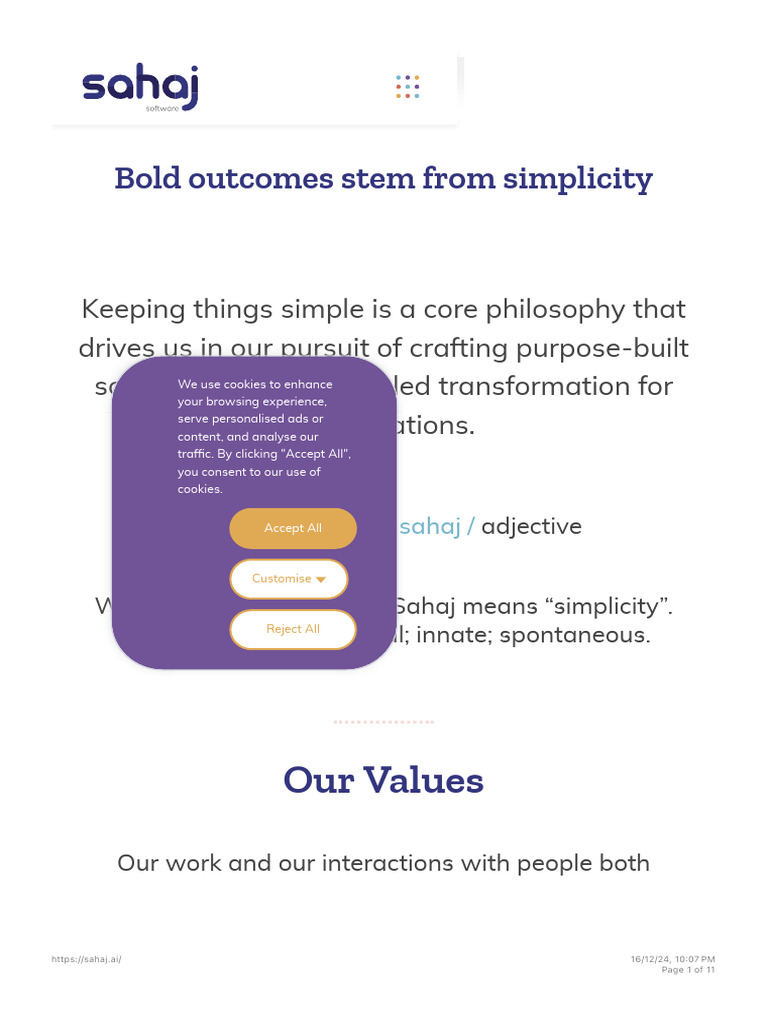 Who we are - Sahaj Software Solutions | PDF | Cognition