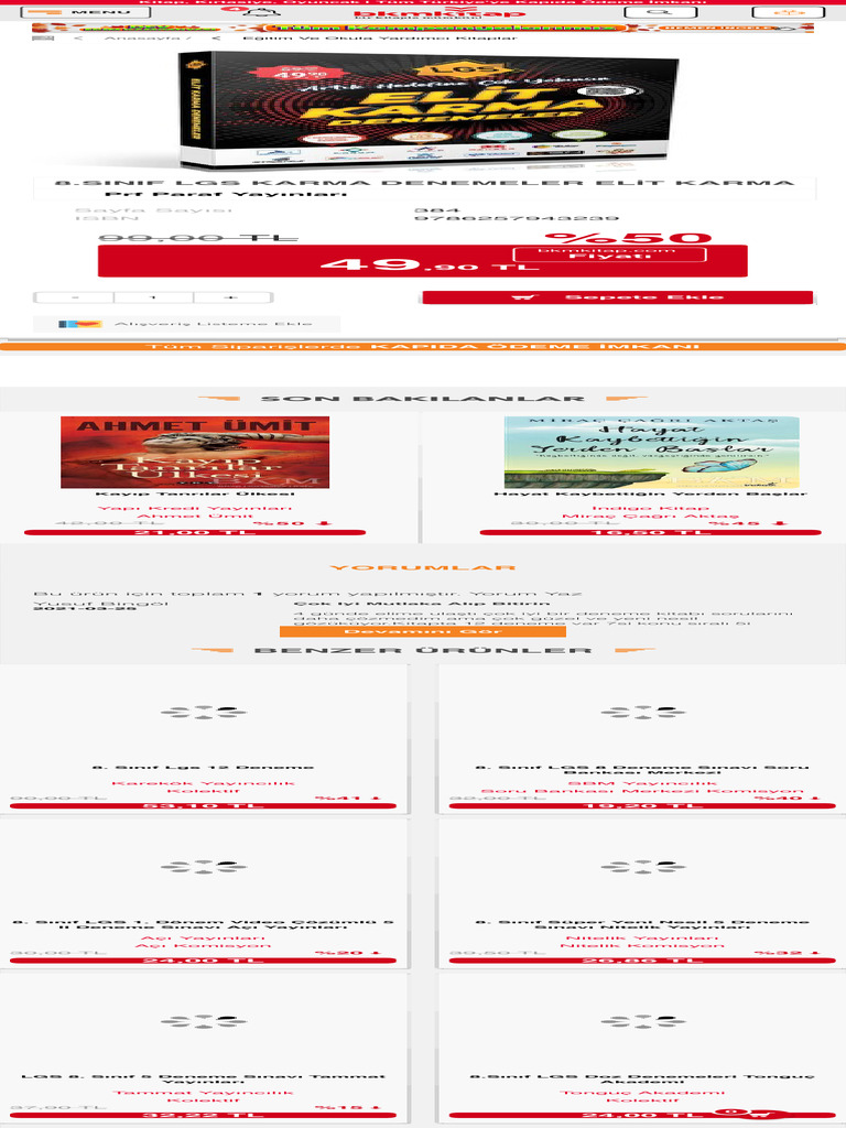 8.Sınıf LGS Karma Denemeler Elit Karma - Bkmkitap | PDF