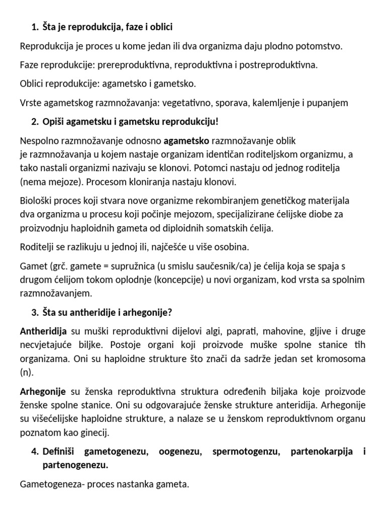 Biologija Priprema Novembar 24 25 | PDF