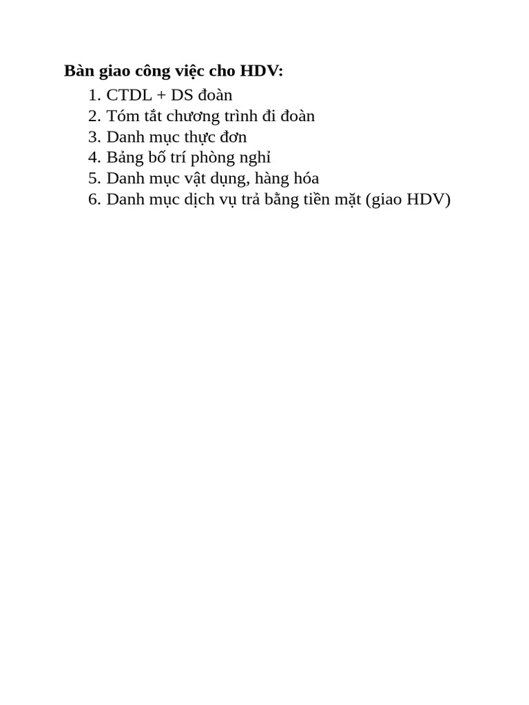 Ban Giao Cong Viec Cho HDV | PDF