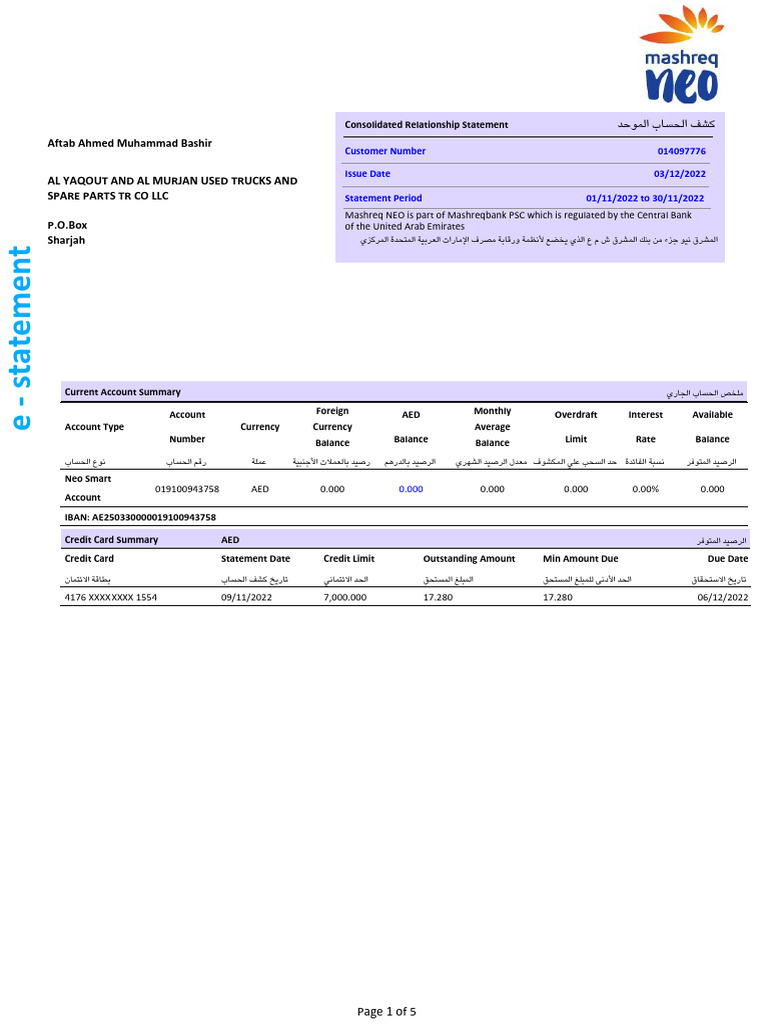 Estatement - 03 Dec 2022 | PDF | Banking Technology | Banking
