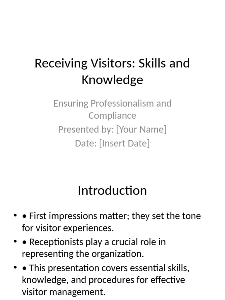 5 Rules for Welcoming Office Visitors | PDF | Communication | Human ...