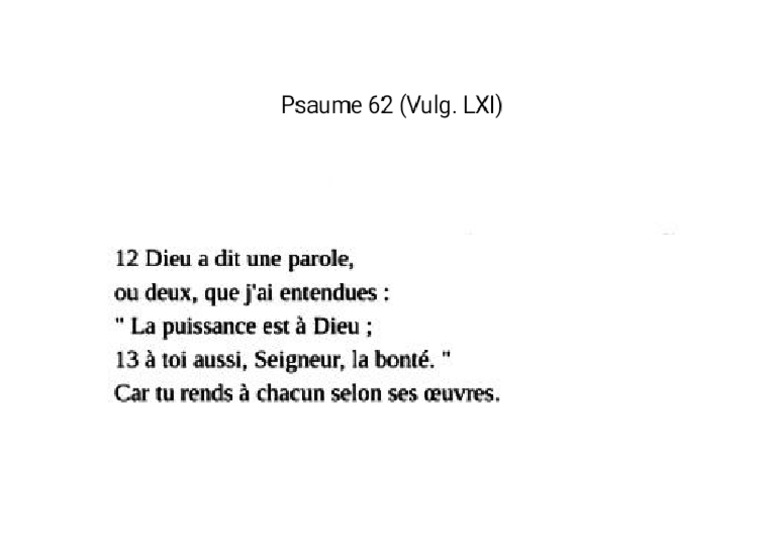 Psaumes 62,12 13 | PDF