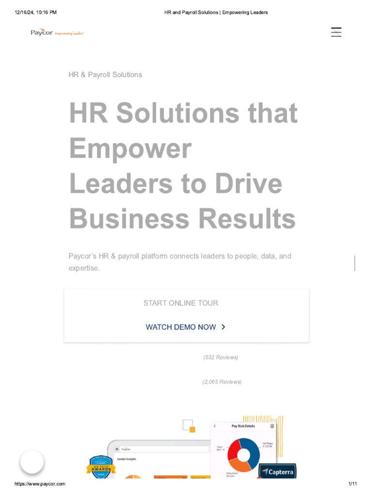 HR and Payroll Solutions - Empowering Leaders | PDF